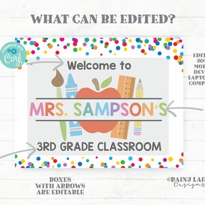 Editable Classroom Welcome Sign, Classroom Decoration, Printable ...