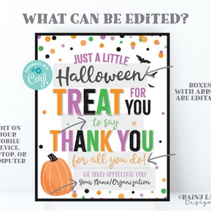 Halloween Treat for You to Say Thank You for All You Do Halloween ...