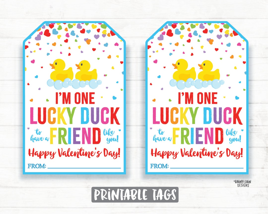 Lucky Duck to Have a Friend Like You Valentine Duck Rubber Duck, Ducky ...