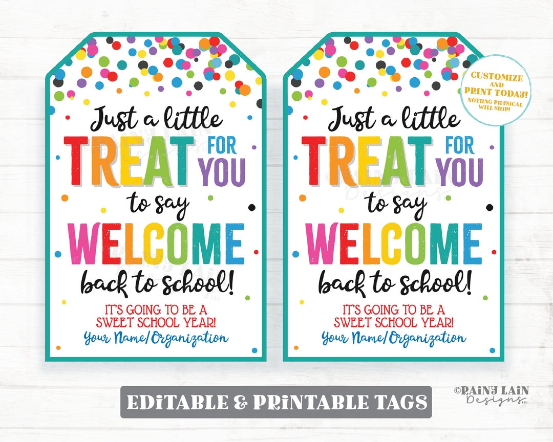 Treat for You to Say Welcome Back to School Tag, Going to Be a Great ...