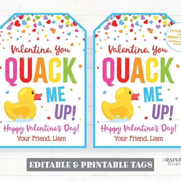 Printable Rubber Duck Valentines - Etsy