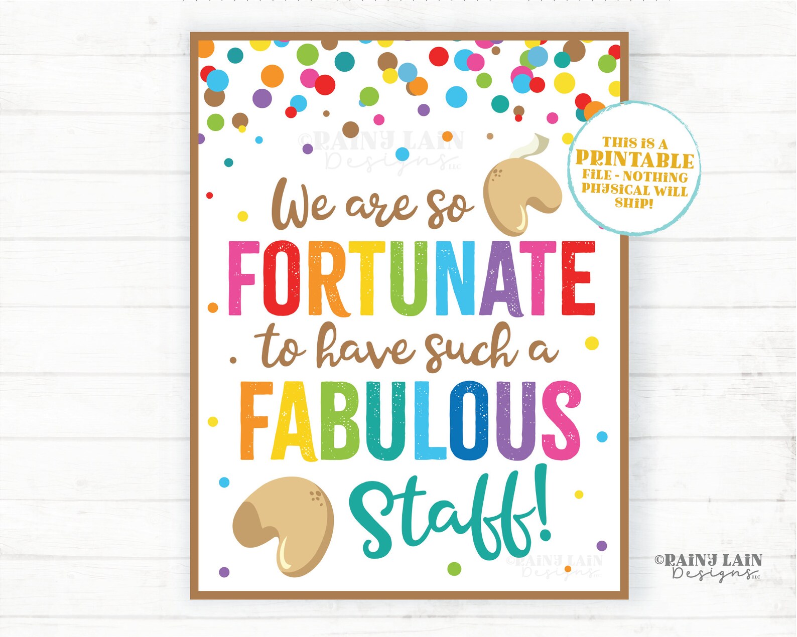 Printable Fortune Cookie Sign We Are so Fortunate to Have - Etsy