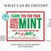 Christmas Mint Gift Tag Employee Appreciation Company Volunteer Co ...