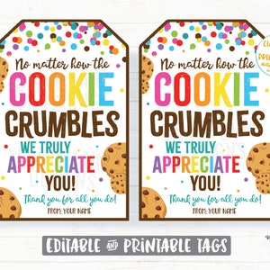 No Matter How the Cookie Crumbles Tag We Appreciate You Gift | Etsy