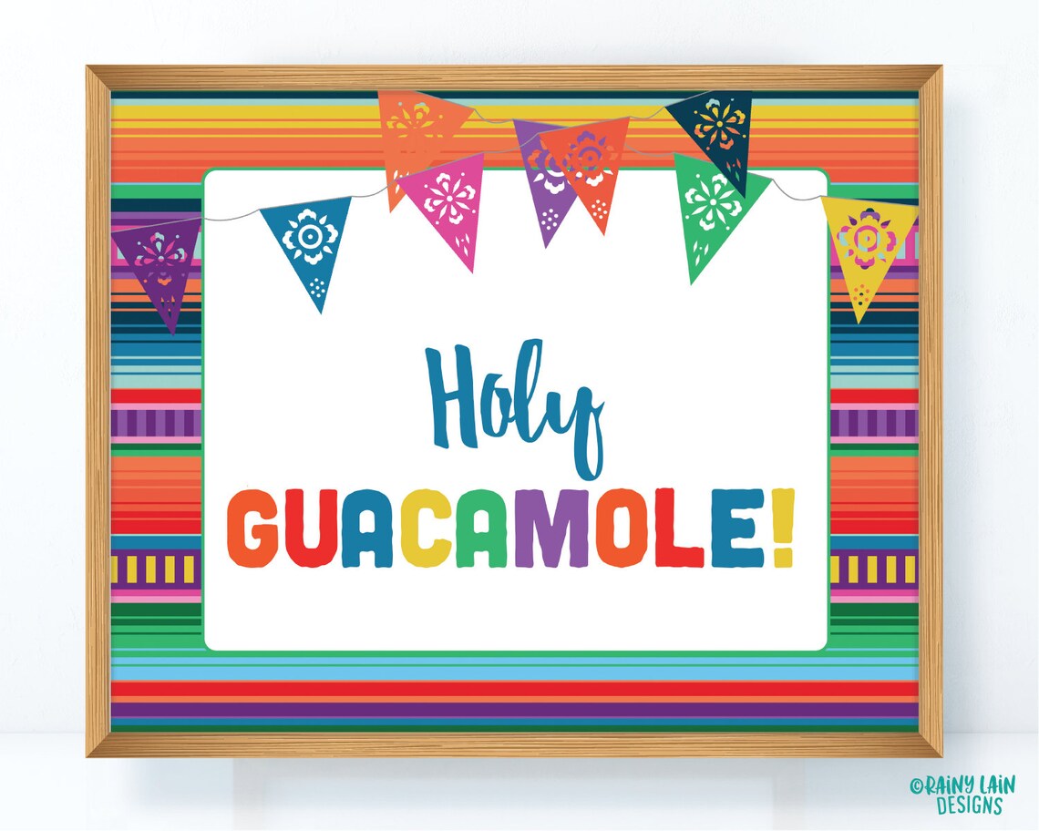 Holy Guacamole Sign Fiesta Printables Fiesta Decoration - Etsy