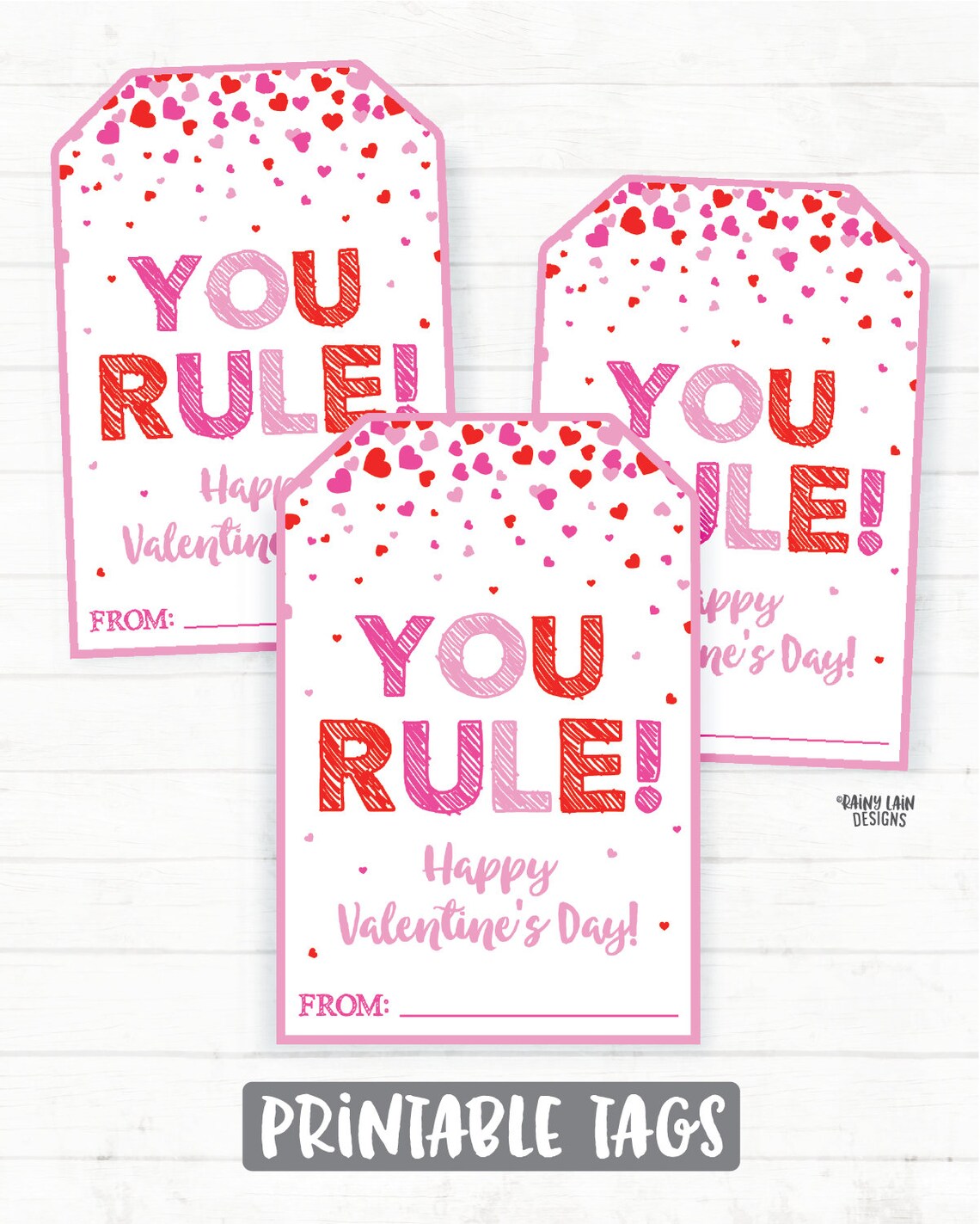 You Rule Valentine Ruler Valentine Tags Rule Valentines | Etsy