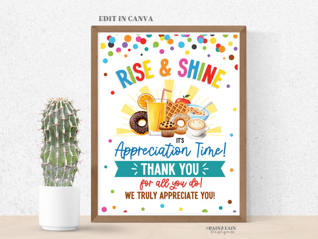 Editable Breakfast Appreciation Sign, Teacher Appreciation Week ...