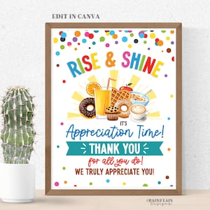 Editable Breakfast Appreciation Sign, Teacher Appreciation Week ...