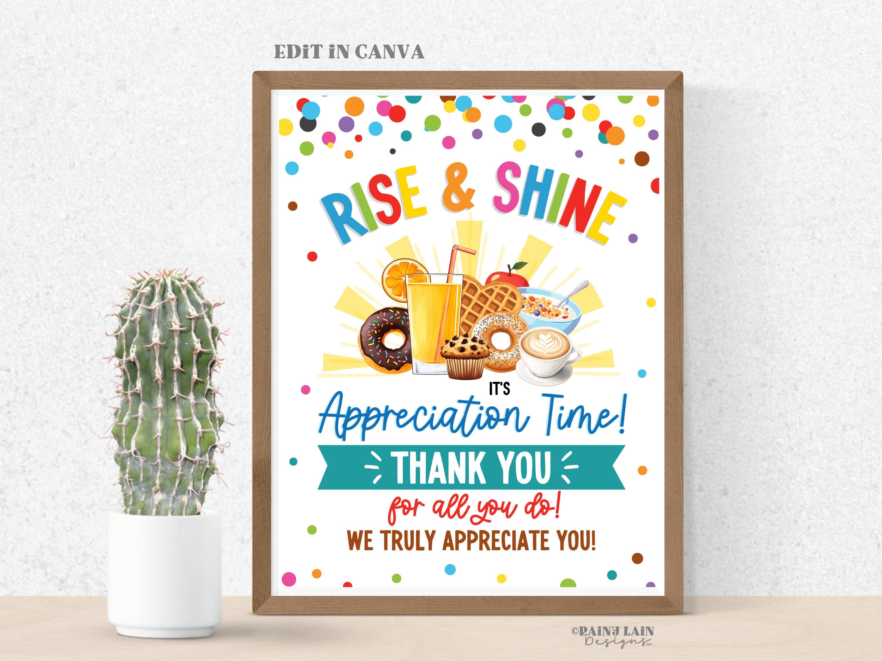 Editable Breakfast Appreciation Sign, Teacher Appreciation Week ...