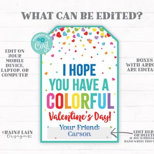 Colorful Valentine, Crayon Valentine, Coloring Valentine, Rainbow Candy ...