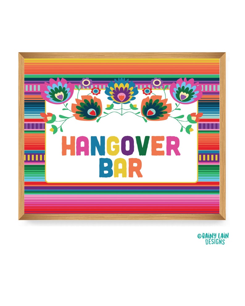 Fiesta Hangover Bar Sign Hang Over Bar Sign Fiesta Sign | Etsy
