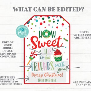 How Sweet It is to Be Friends With You Tag Christmas Friend Gift Tags ...