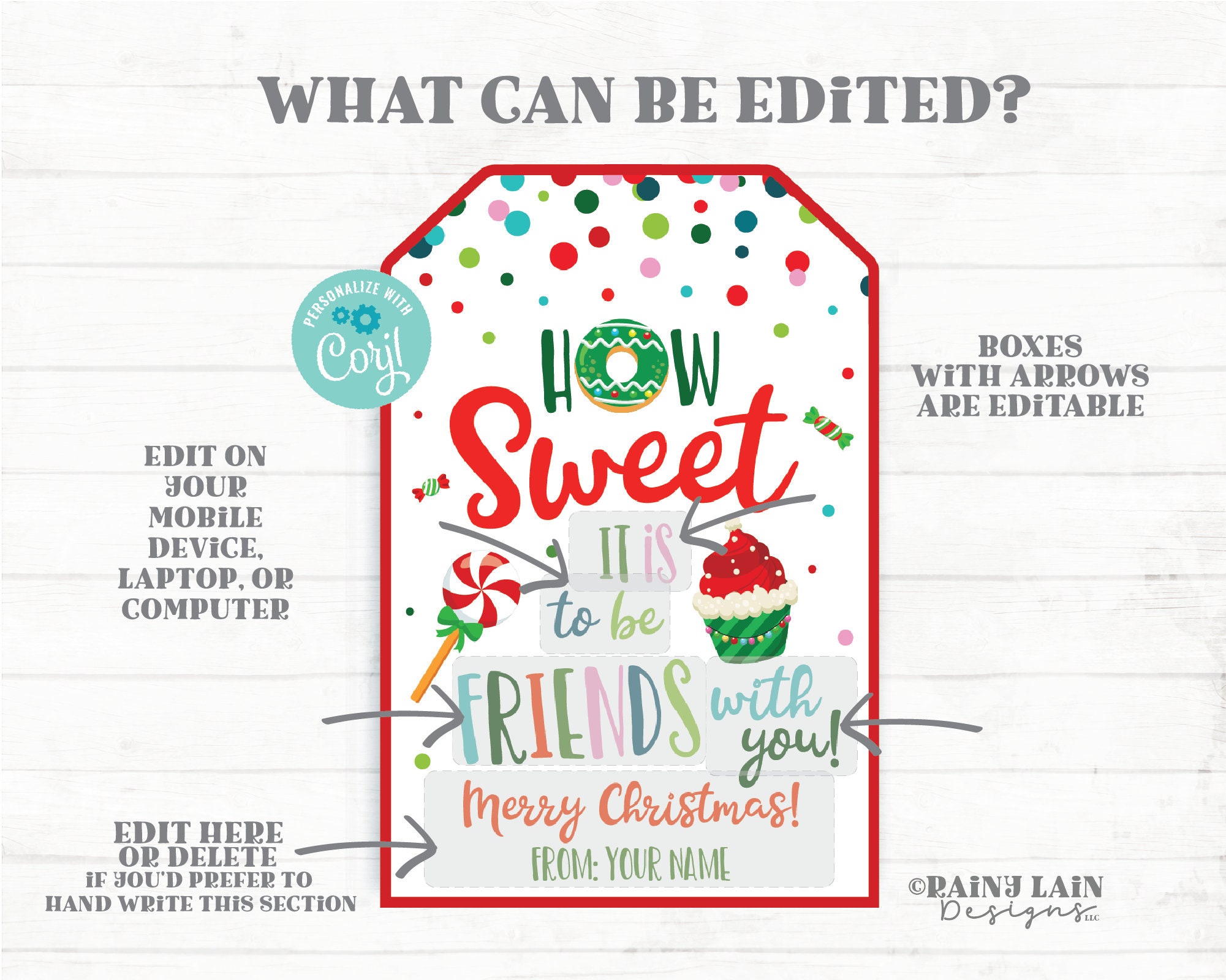 How Sweet It is to Be Friends With You Tag Christmas Friend Gift Tags ...