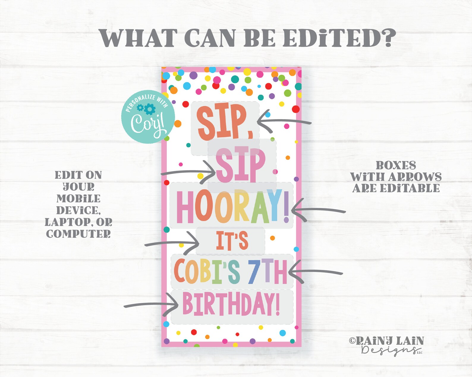 Silly Straw Favor Tags Sip Sip Hooray Birthday Favor Crazy - Etsy