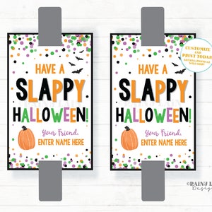 Slappy Halloween Tag Slap Bracelet Card Happy Halloween Gift Tags ...
