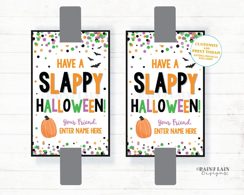 Slappy Halloween Tag Slap Bracelet Card Happy Halloween Gift - Etsy