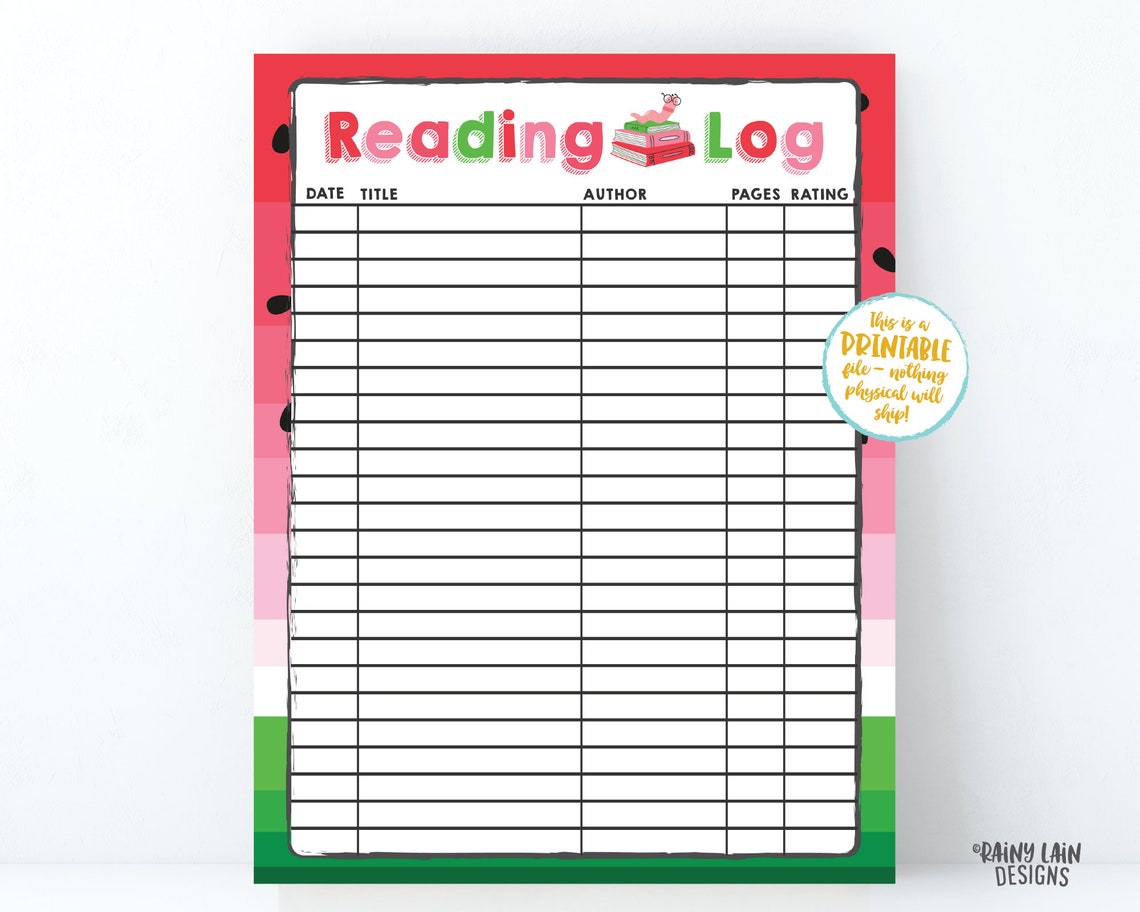 Reading Log Printable Reading Log for Kids Spring Reading Log | Etsy