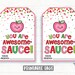 Applesauce Valentine, Awesome Sauce Valentine Tags, Apple Sauce ...