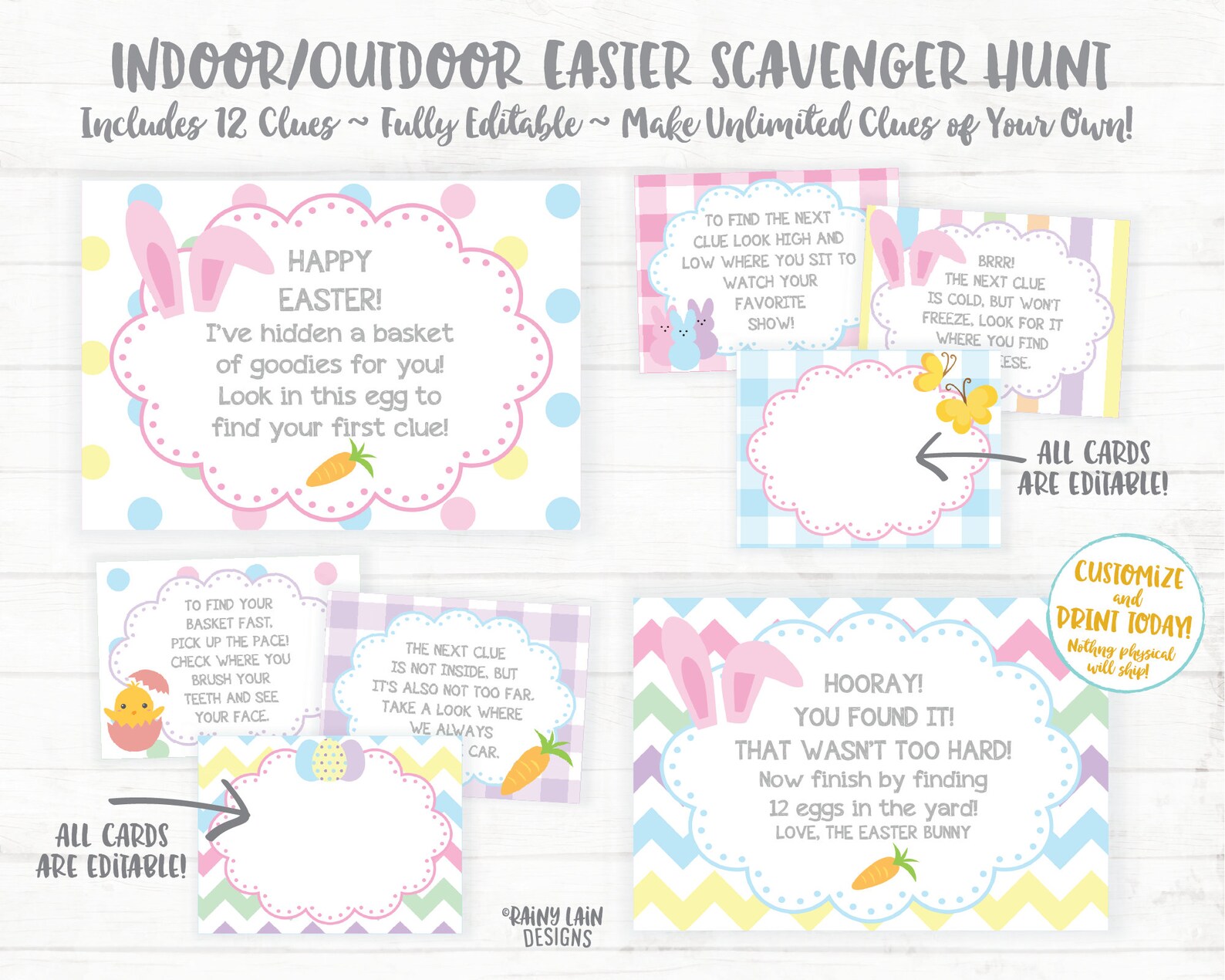 Easter Bunny Letter and Easter Scavenger Hunt Editable Letter | Etsy