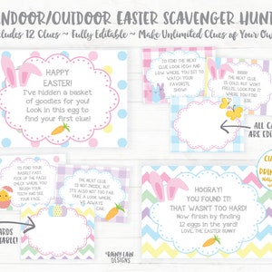 Easter Bunny Letter and Easter Scavenger Hunt, Editable Letter From the ...