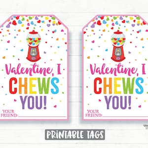 I Chews You Valentine, Gum Ball Valentine, Gum Valentine, Bubble Gum ...