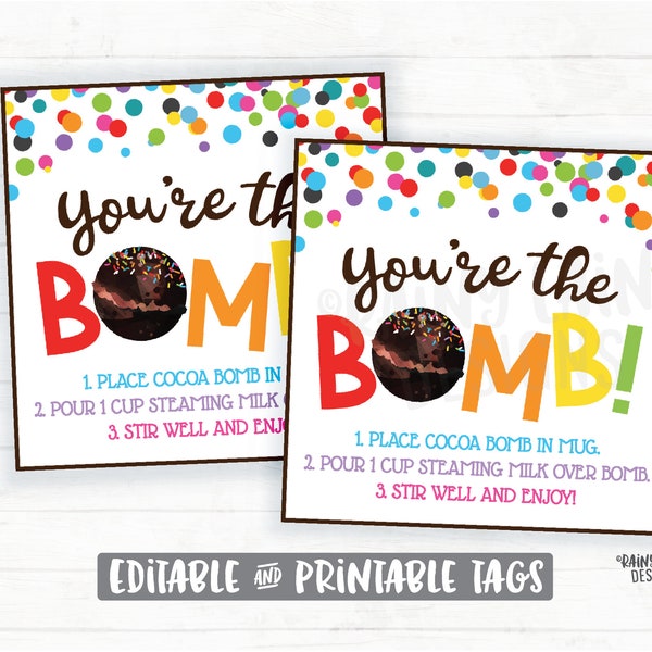 Hot Cocoa Bomb Tag - Etsy