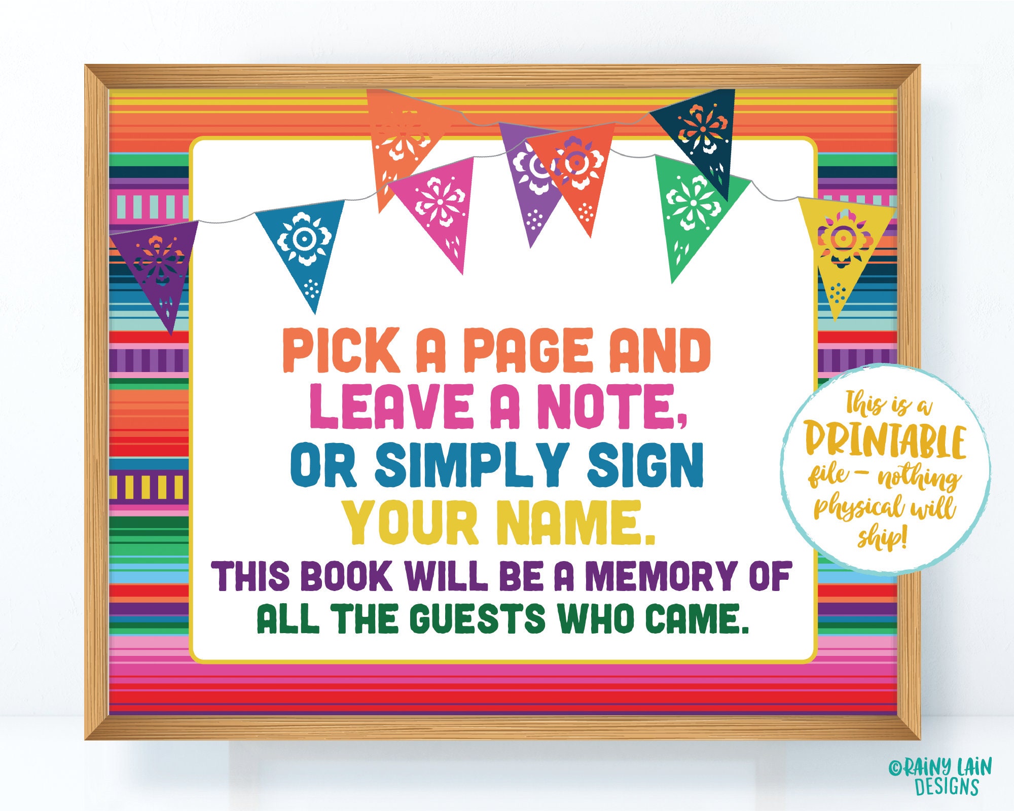 Sign our Book Sign Fiesta Guestbook Sign Memory Book Sign | Etsy