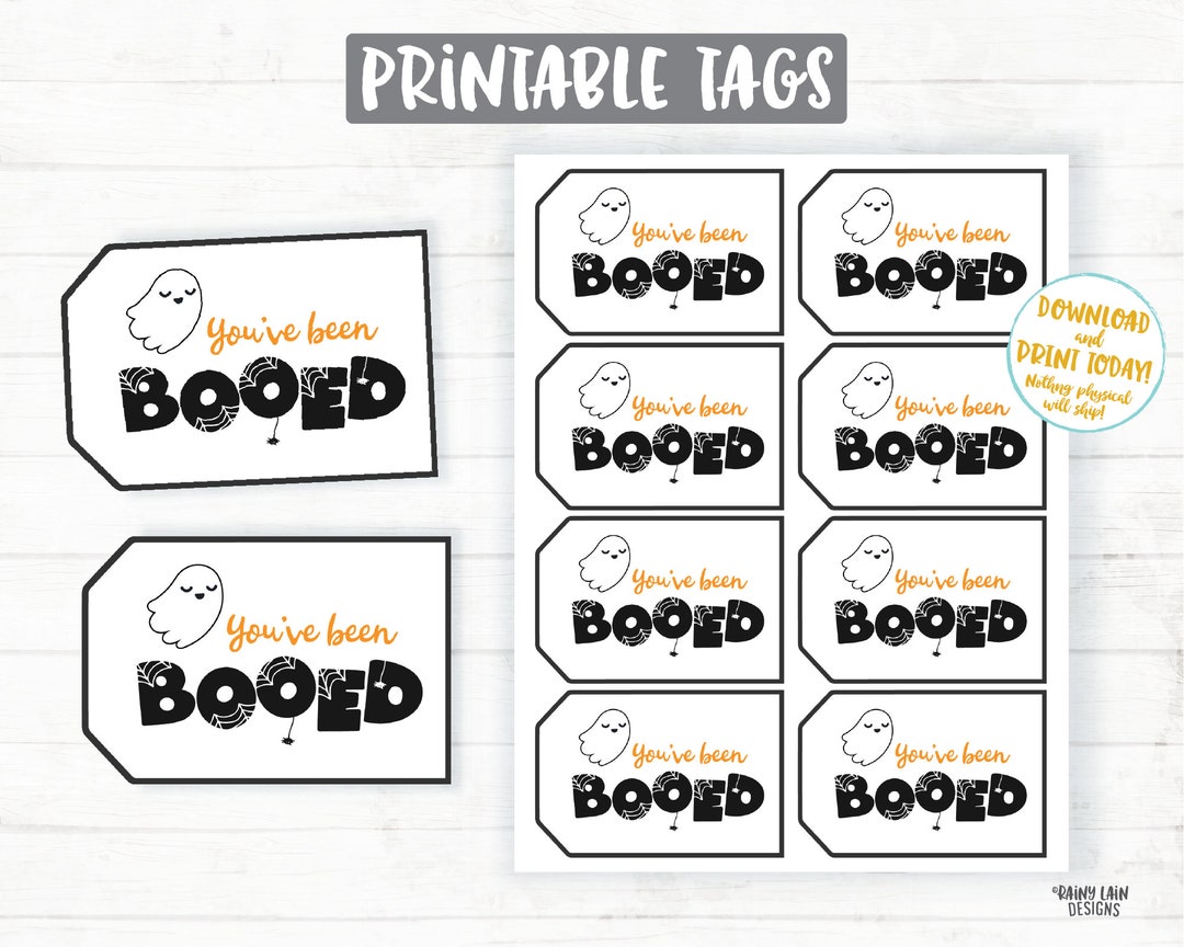 You've Been Booed Tag Happy Halloween Printable Ghost Tag Halloween ...