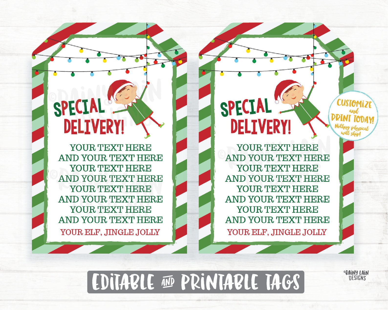 Elf Special Delivery Tags Elf Ideas Treat Tags North Pole | Etsy