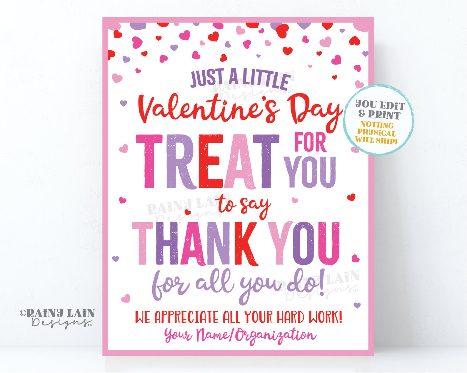 Valentine's Day Treat Sign Valentine Teacher's Lounge Staff Room ...