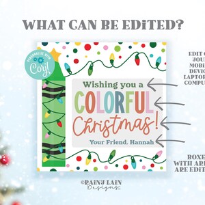 Editable Colorful Christmas Gift Tag, Crayon, Coloring Book, Classroom ...