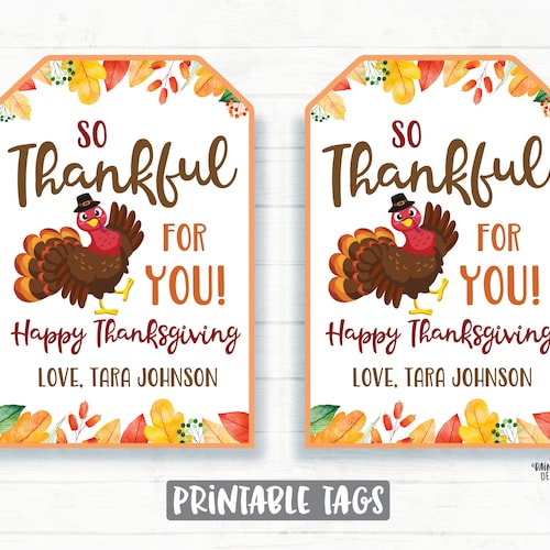 Thanksgiving Teacher Appreciation Gift Tags Editable - Etsy