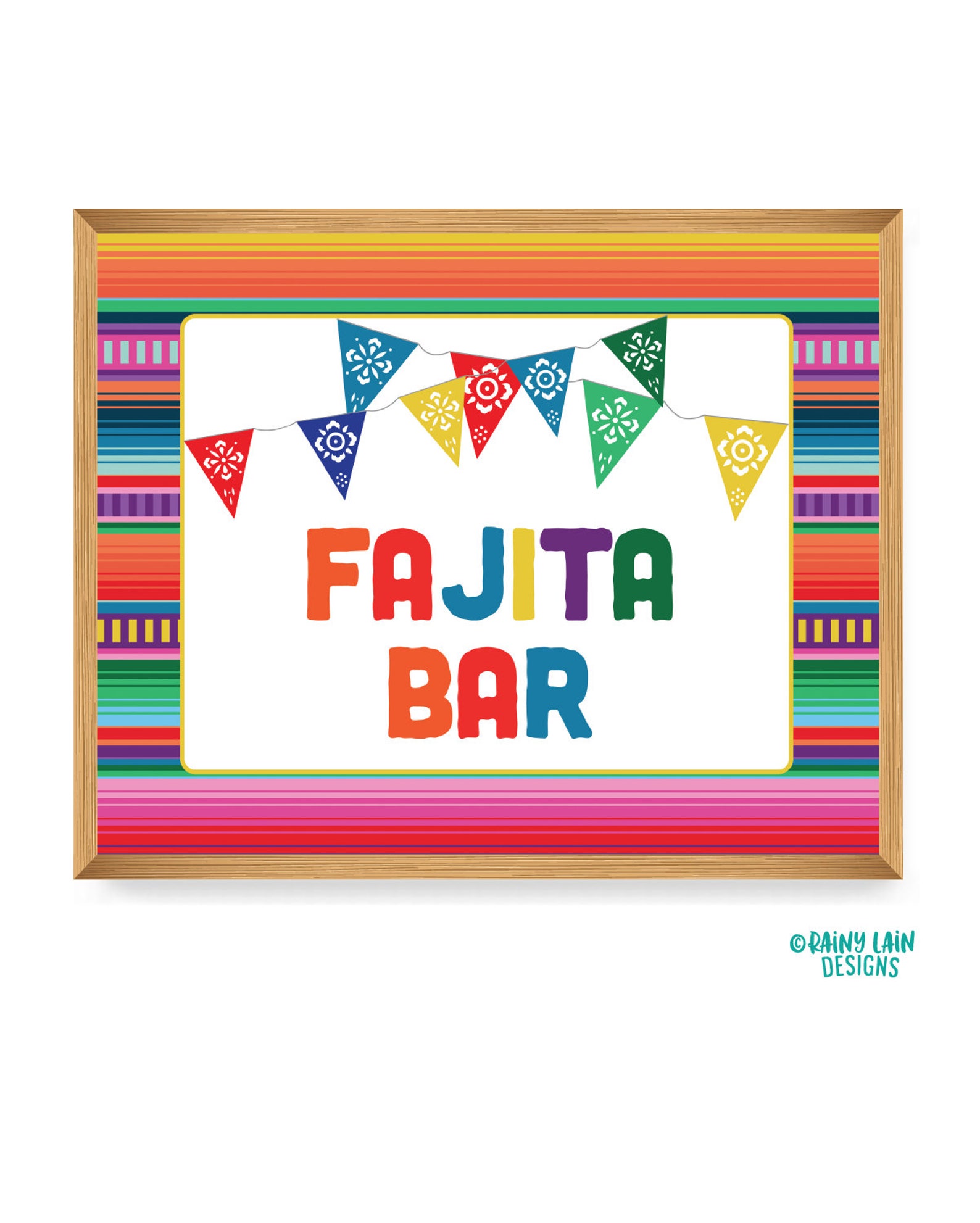 Fajita Bar Sign Printable Fiesta Sign Fiesta Decorations | Etsy