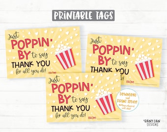 Popcorn Gift Tag You Make Us Pop With Appreciation Thank You - Etsy
