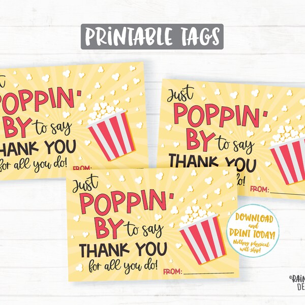 Popcorn Thank You - Etsy