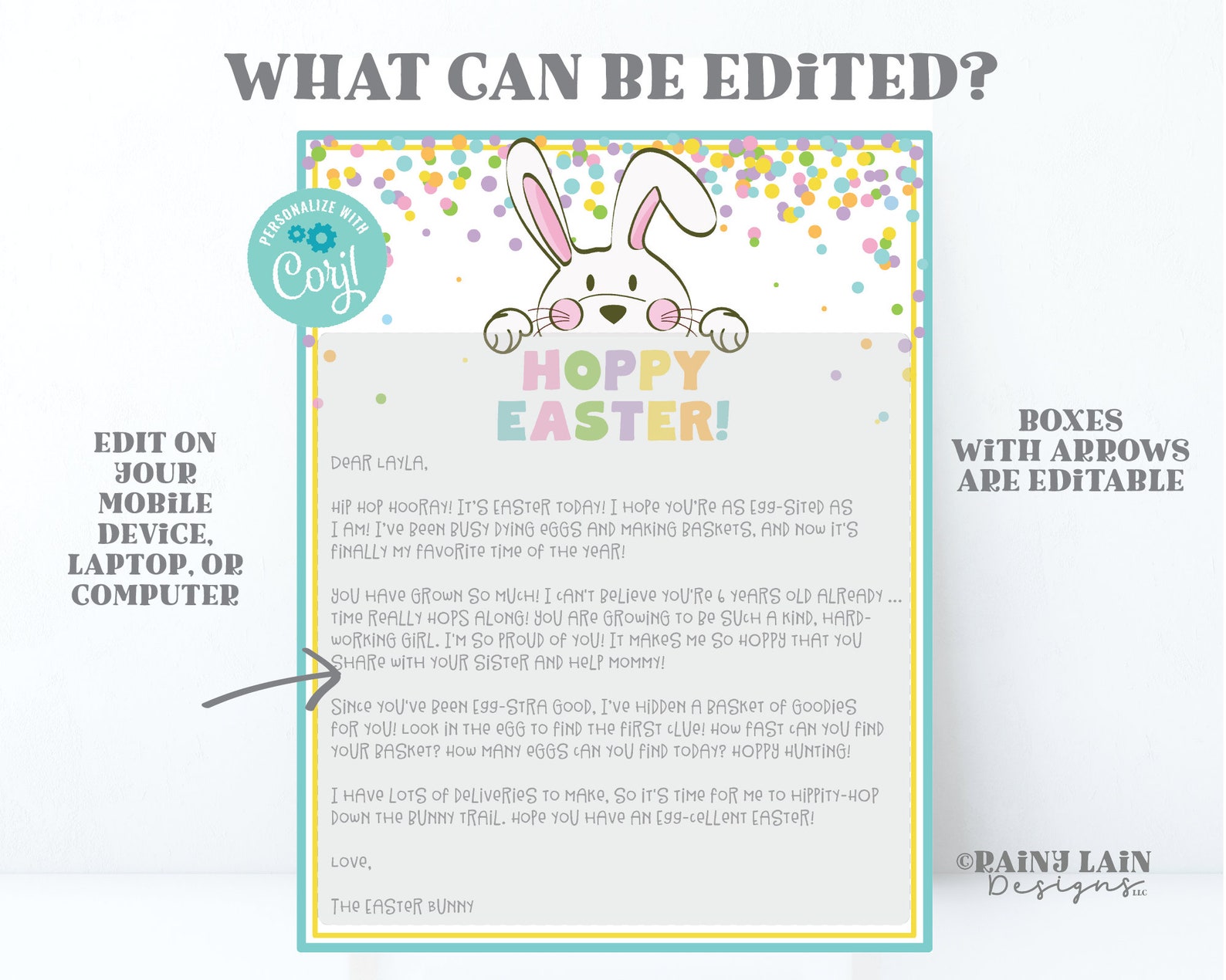 Easter Bunny Letter Editable Letter From the Easter Bunny - Etsy