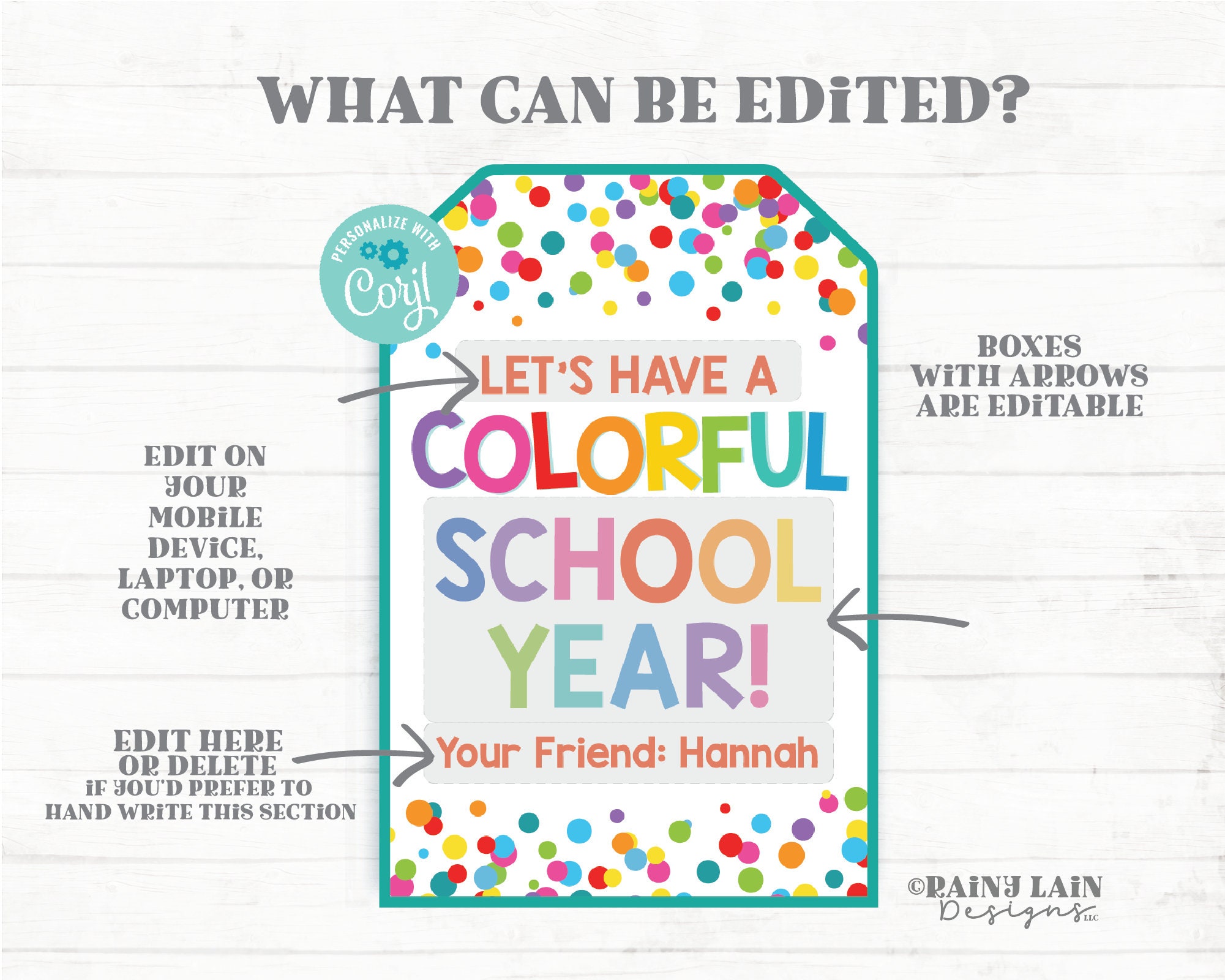 Colorful School Year Gift Tag, Back to School, Crayons, Markers, Paint ...
