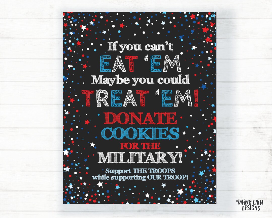 If You Can't Eat 'em Treat 'em Cookie Booth Printable, Donate Cookies ...