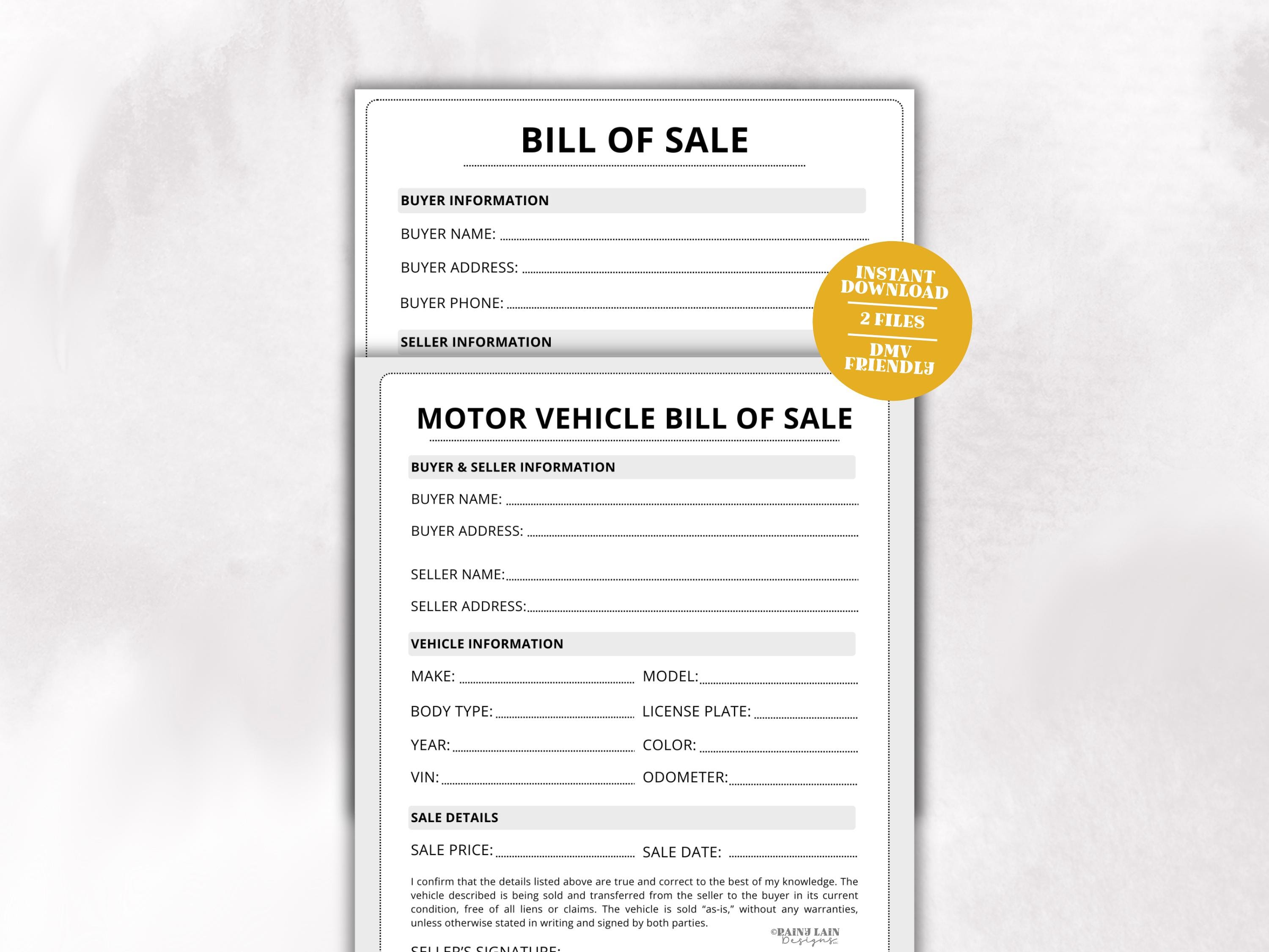 Car Sold As Seen Form