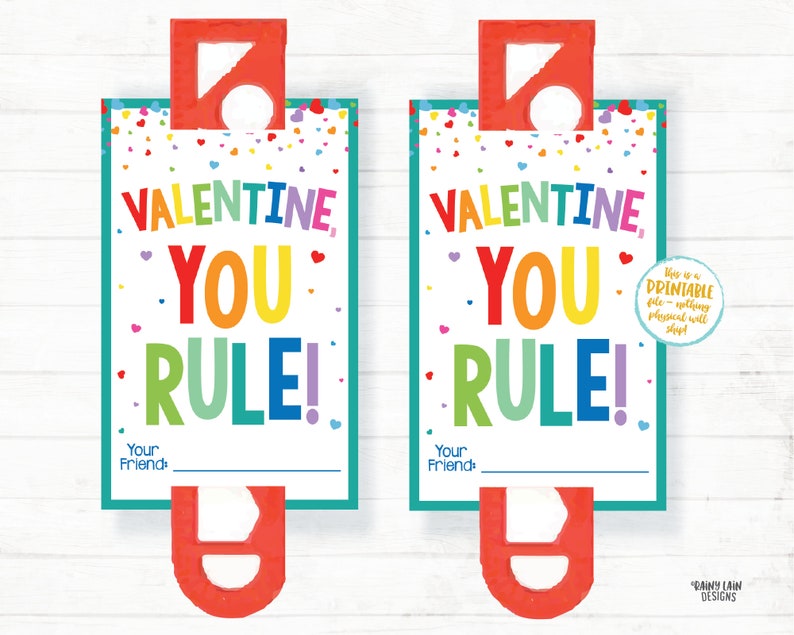 You Rule Valentine Tracing Ruler Bracelet Ruler Valentine - Etsy