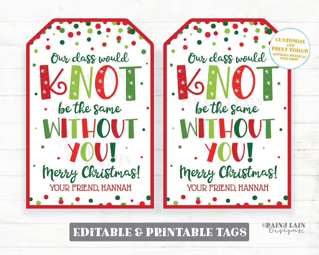 Christmas Knot Be the Same Without You Tag Friendship Bracelet Pretzel ...