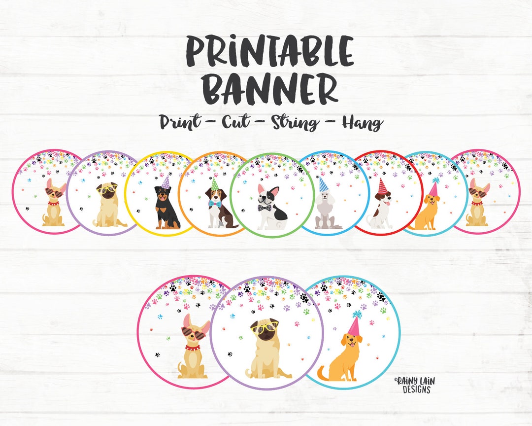 Puppy Party Banner, Puppy Birthday Banner, Paw-ty Banner, Dog Party ...