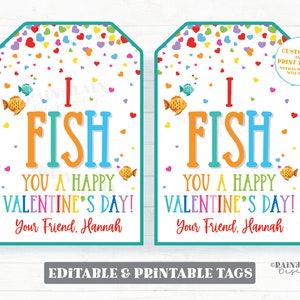 Goldfish Valentine, Fish You a Happy Valentine's Day Tag, Preschool ...