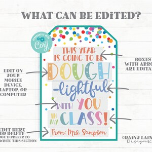 Dough-lightful School Year Tag, Play Dough, Playdough, Editable First ...