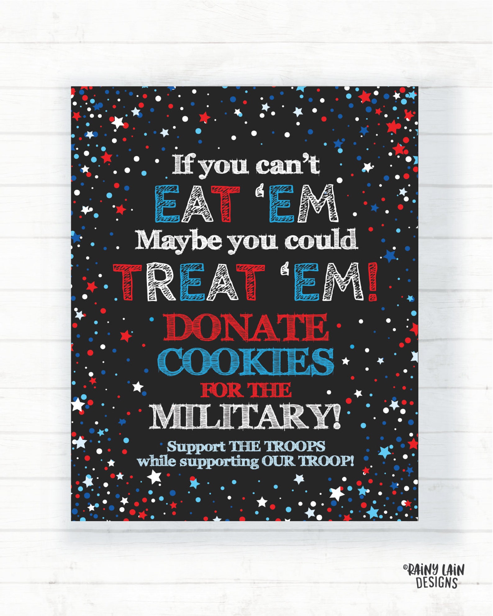 If You Can't Eat 'em Treat 'em Cookie Booth Printable, Donate Cookies ...