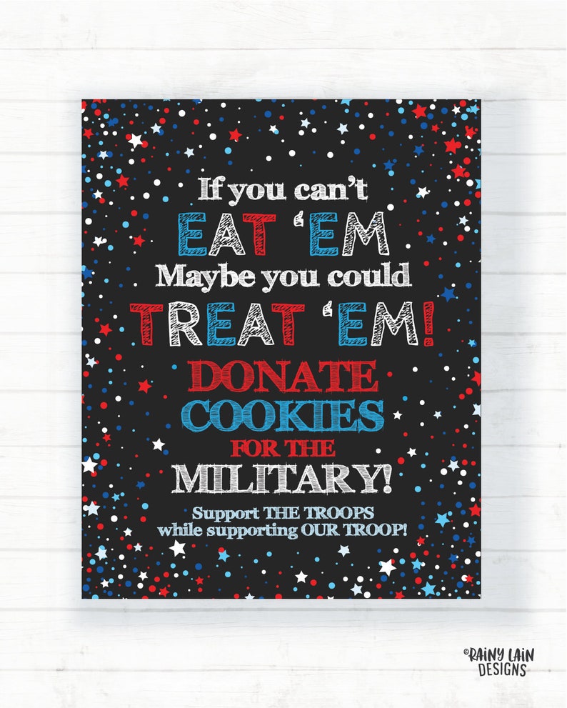 If You Can't Eat 'em Treat 'em Cookie Booth Printable, Donate Cookies ...