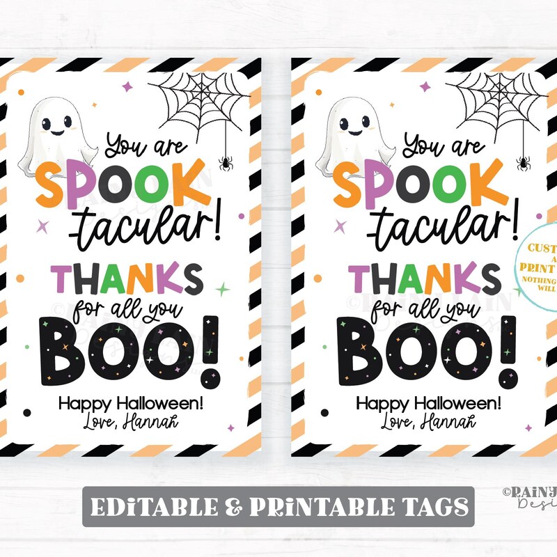 Thank You Halloween Tags - Etsy
