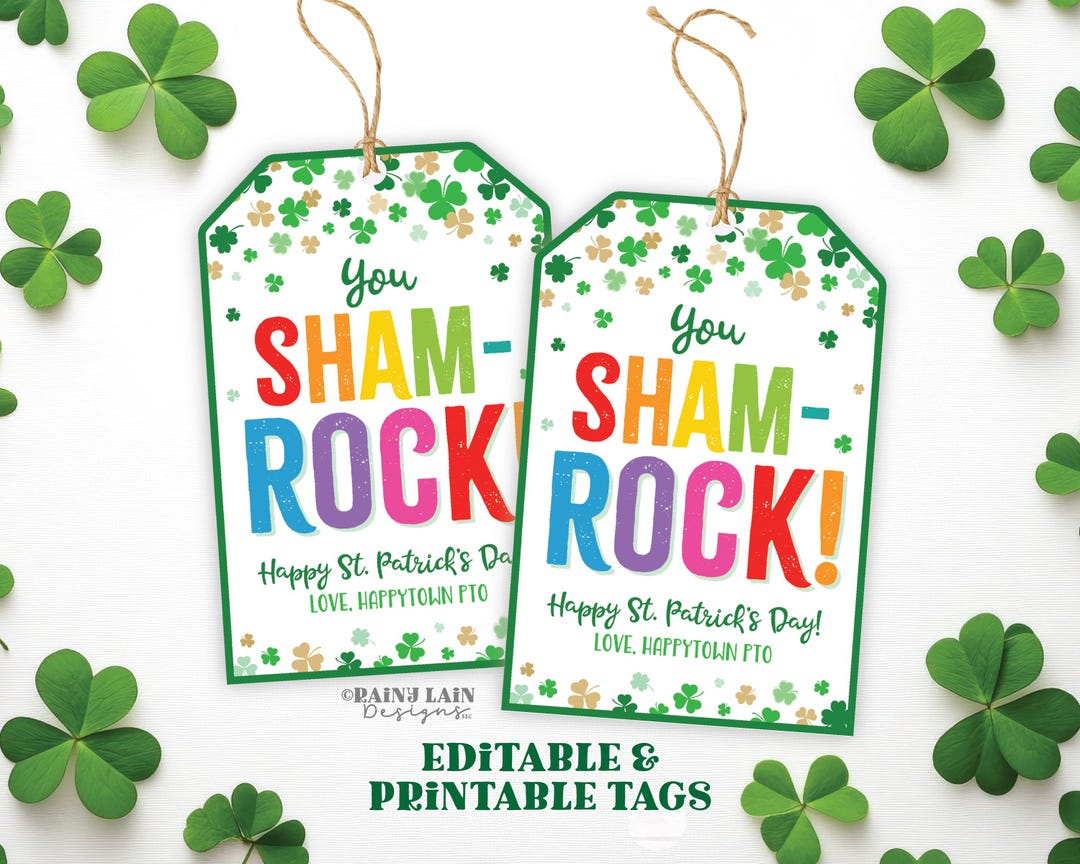 You Sham-rock Tag Shamrock Thank You St Patrick's Day Gift St Patty's ...