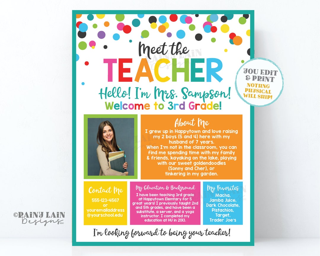 Editable Meet the Teacher Template, Printable School Welcome Letter ...