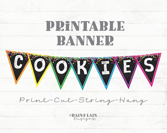 Cookies Banner Bake Sale Booth Printable Banner Cookie - Etsy